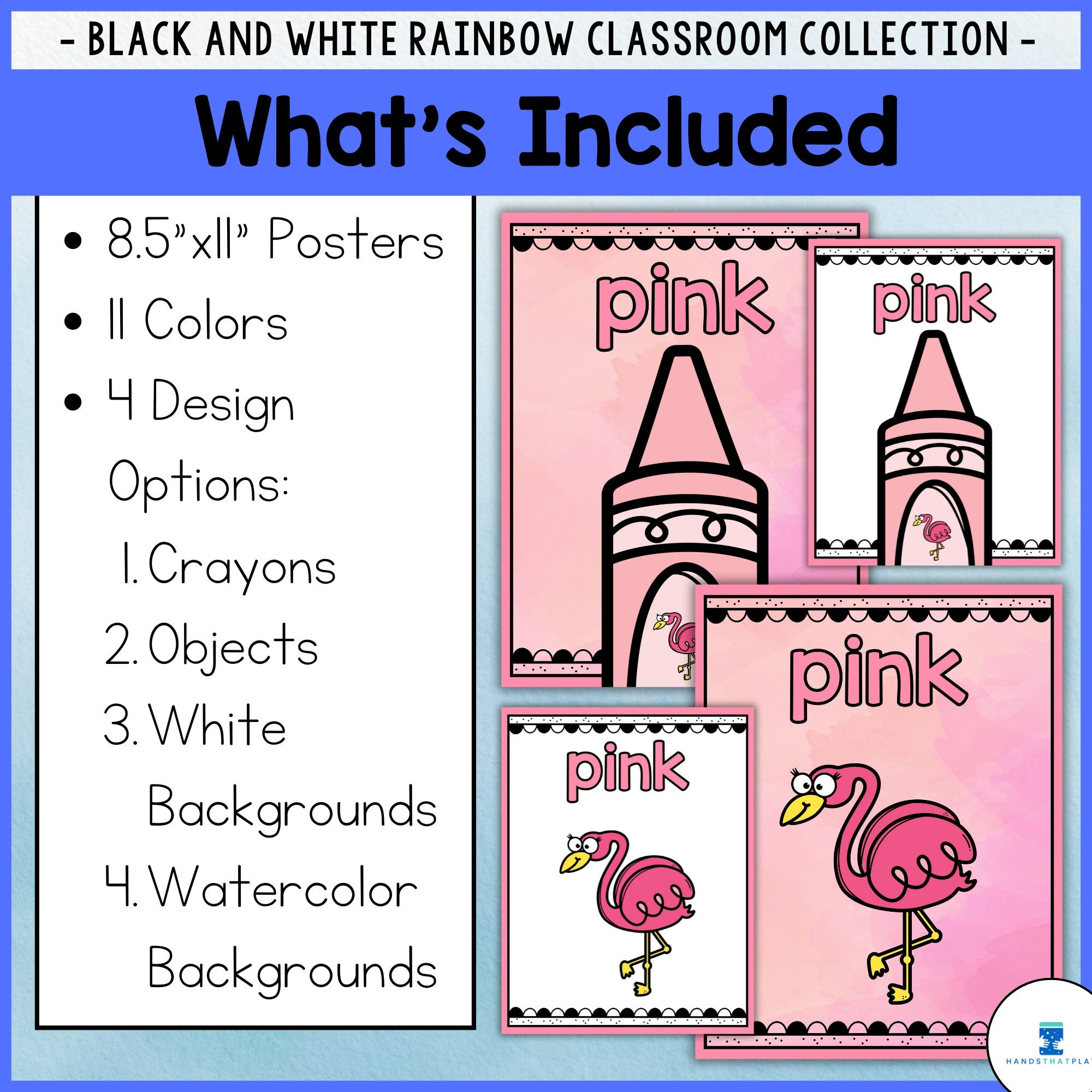 Color Posters | Black and White Rainbow | Classroom Decor - Etsy