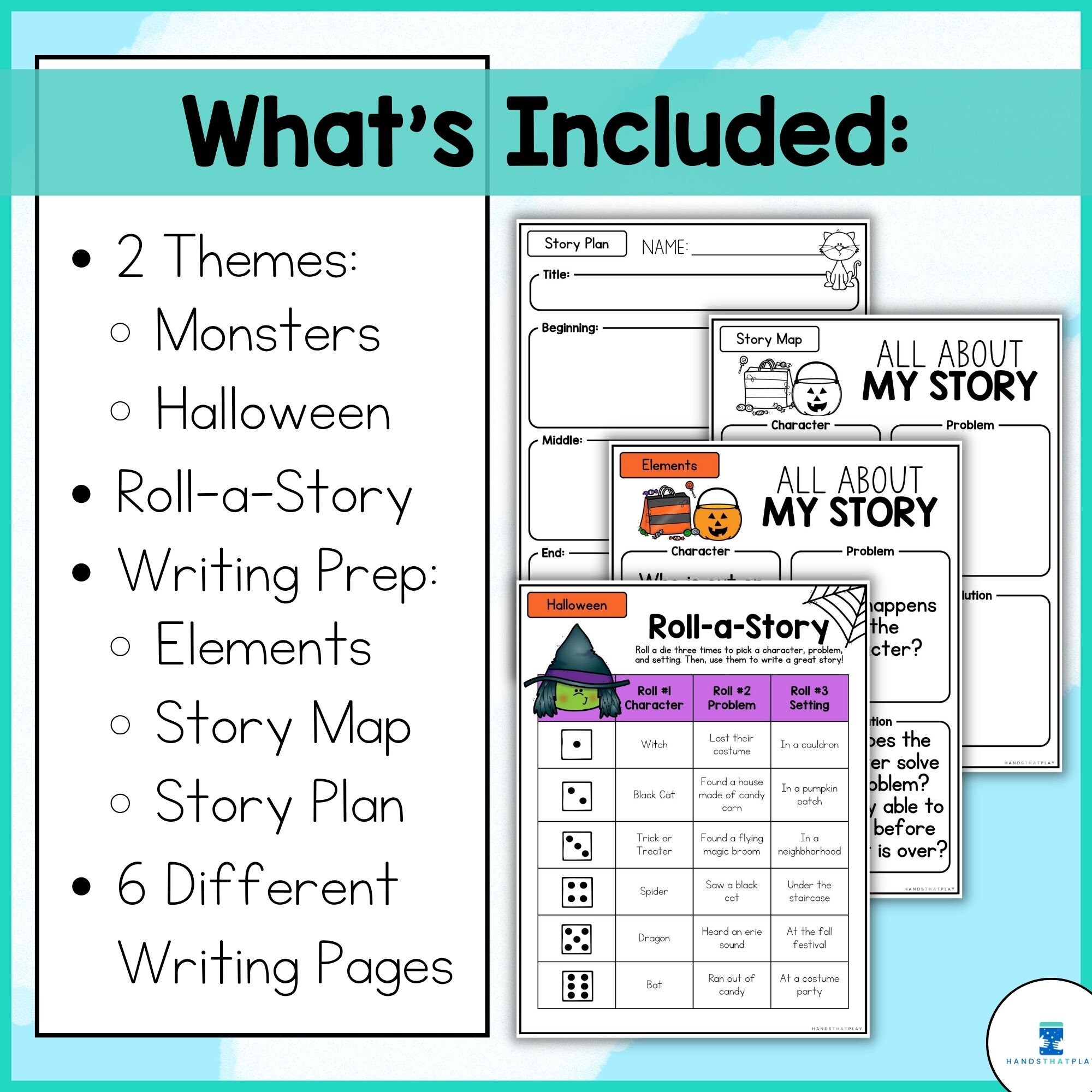 Roll a Story Writing Prompts - October, Monsters, Halloween - Etsy