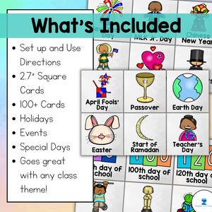 Calendar Pocket Chart Cards | Holiday and Events | Watercolor Classroom ...