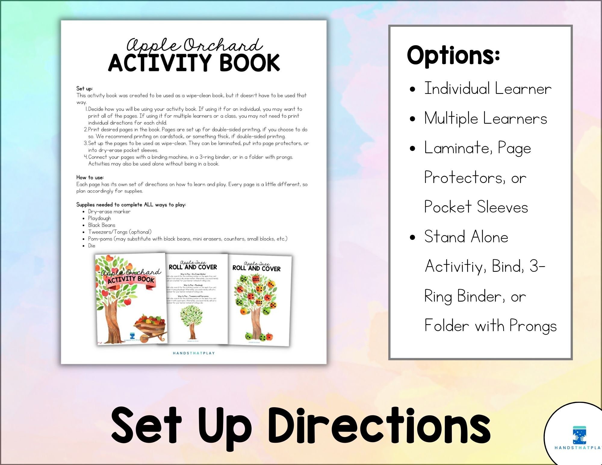 Apple Orchard Activity Pages, No-prep Preschool and Kindergarten ...