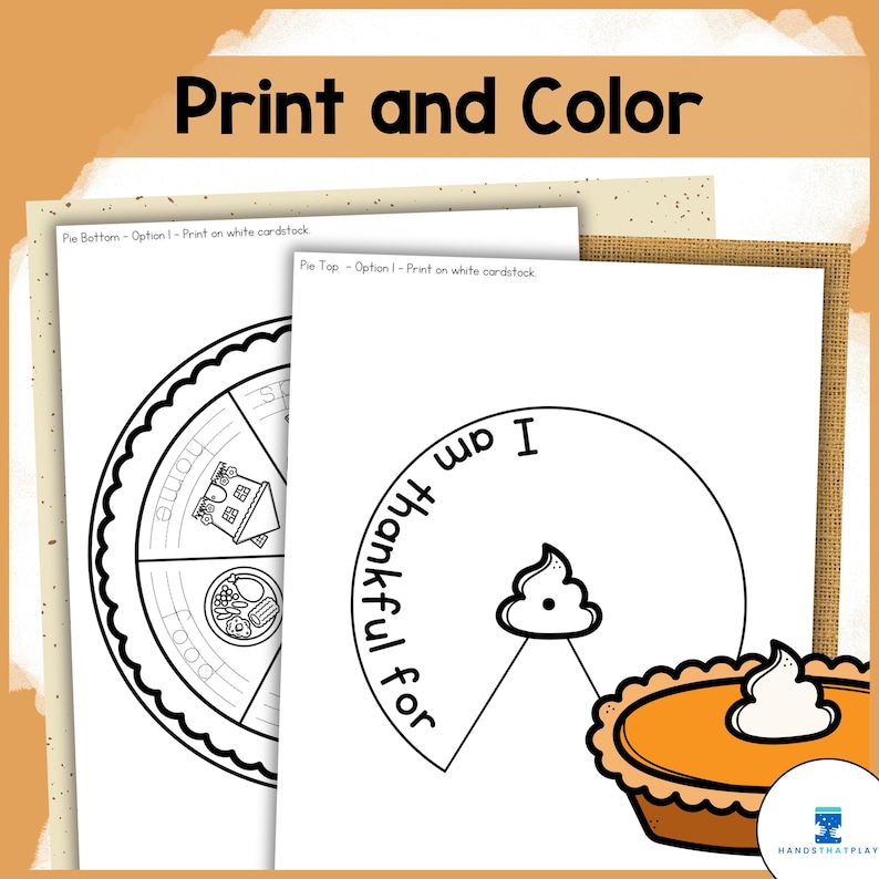 Thanksgiving Pie Spinner Craft | Thankful Writing Activity - Etsy