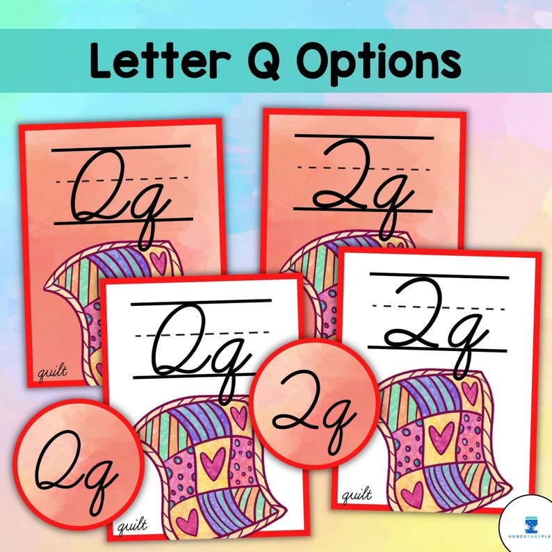 Cursive Alphabet Posters - Rainbow Watercolor Classroom Decor - Etsy