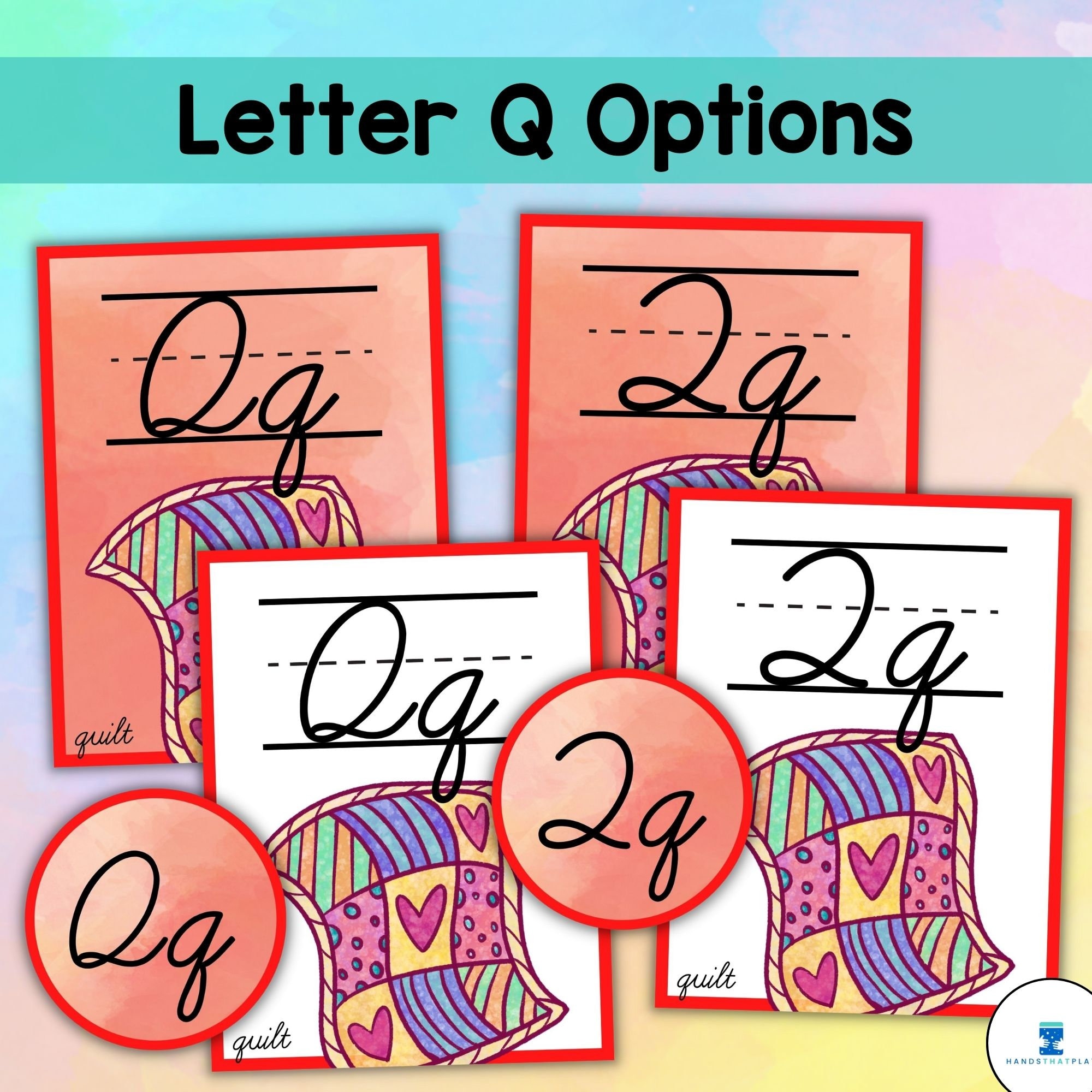 Cursive Alphabet Posters - Rainbow Watercolor Classroom Decor - Etsy