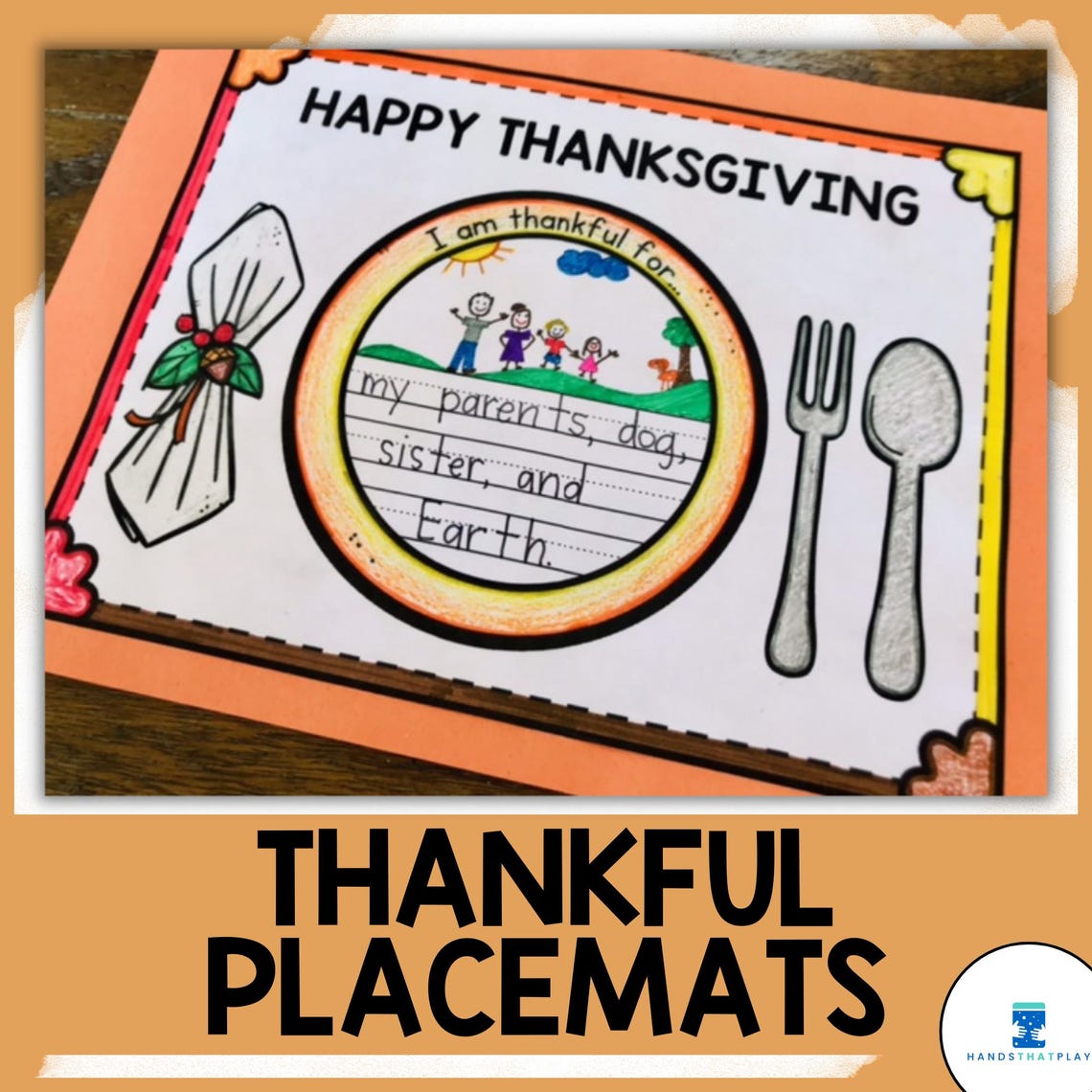 Thanksgiving Placemat Craft | Thankful Activity - Etsy