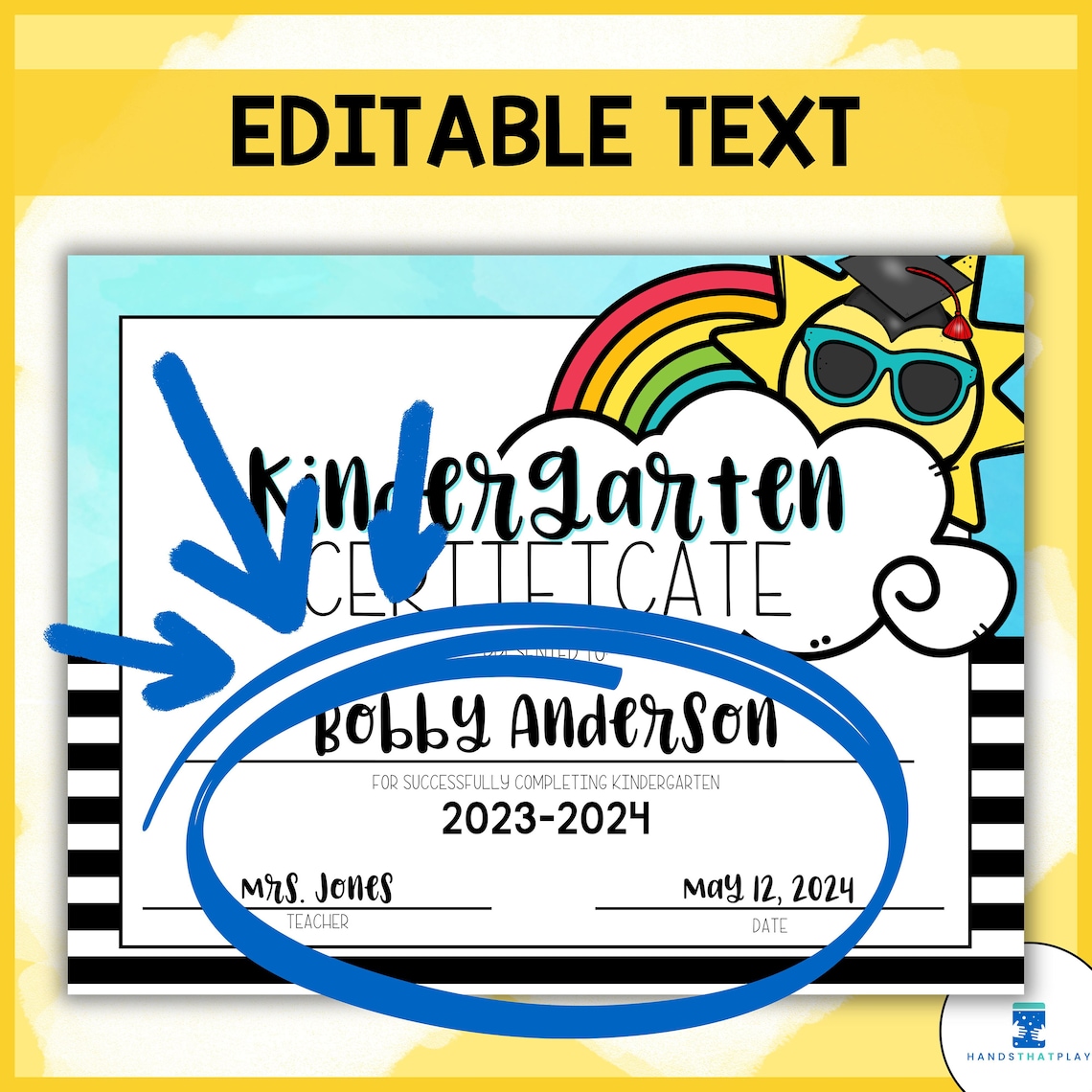 Kindergarten Certificates - Editable Future is Bright Completion ...