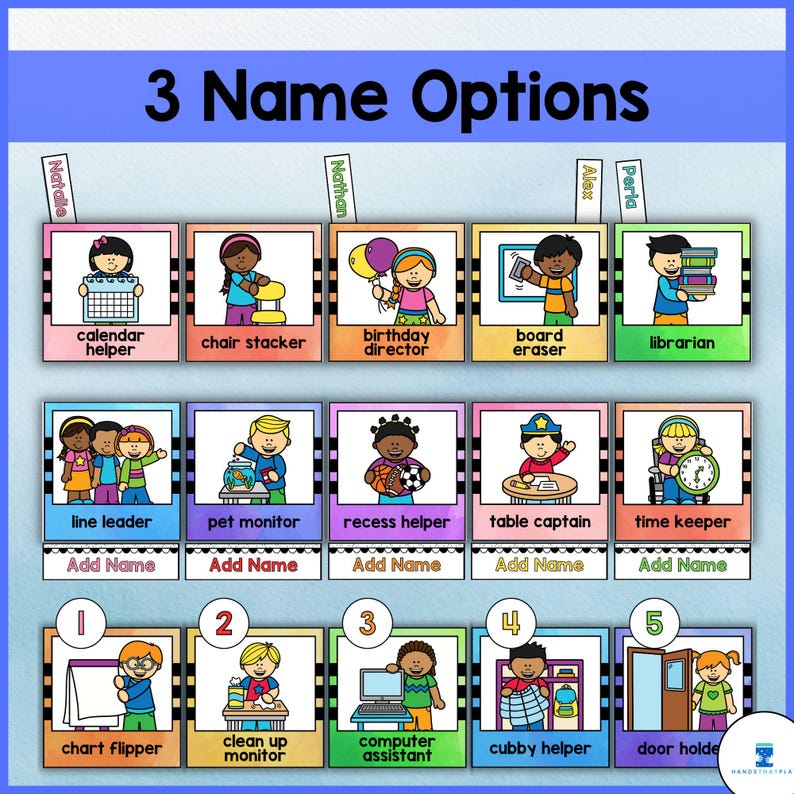 Classroom Helper Job Display | Editable Classroom Job Chart ...