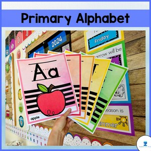 Primary Alphabet Posters | Black and White Rainbow | Monochrome ...