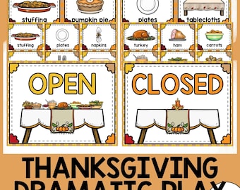Thanksgiving Dramatic Play Set, Thanksgiving Pretend Play Printables ...