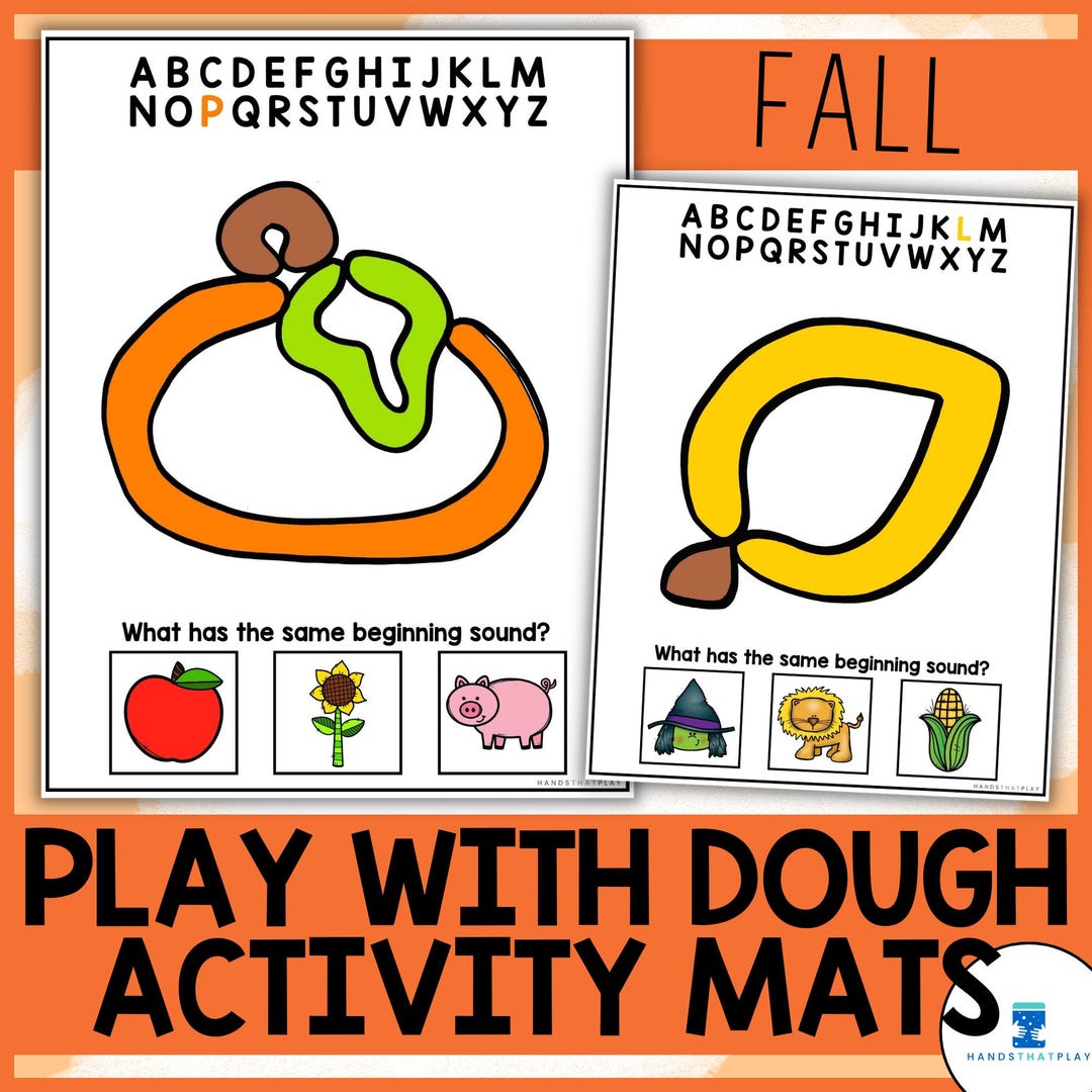 Fall Autumn Play With Dough Activity Mats - Fine Motor Fun - Etsy