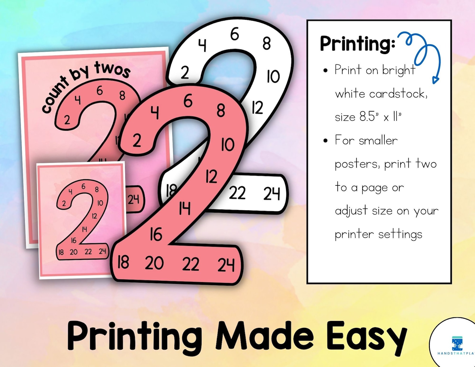 Skip Counting Number Posters Skip Counting Chart Rainbow - Etsy