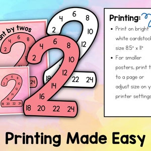 Skip Counting Number Posters | Skip Counting Chart | Rainbow Classroom ...