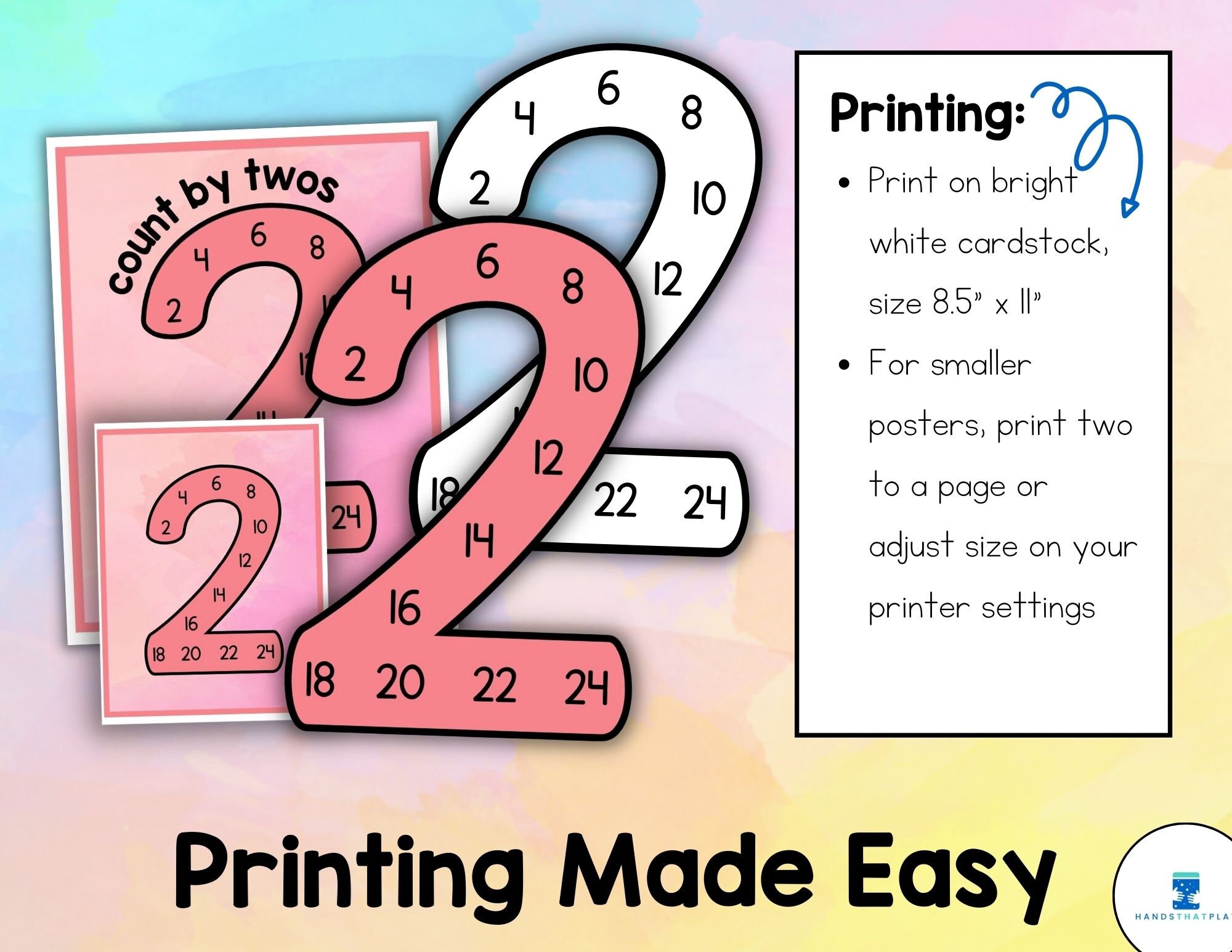 Skip Counting Number Posters | Skip Counting Chart | Rainbow Classroom ...