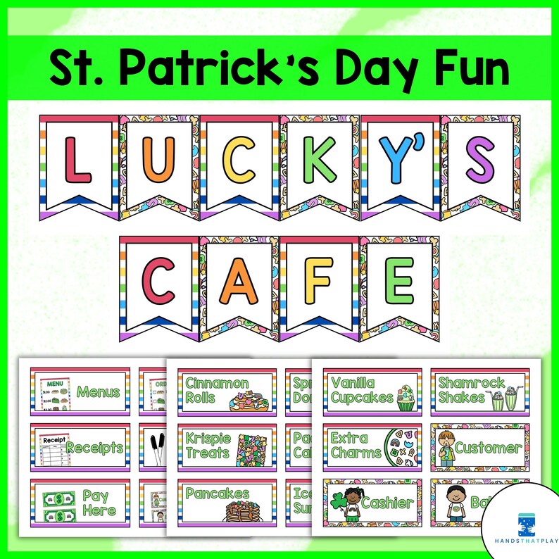 St. Patrick's Day Dramatic Play - Lucky's Cafe - Etsy