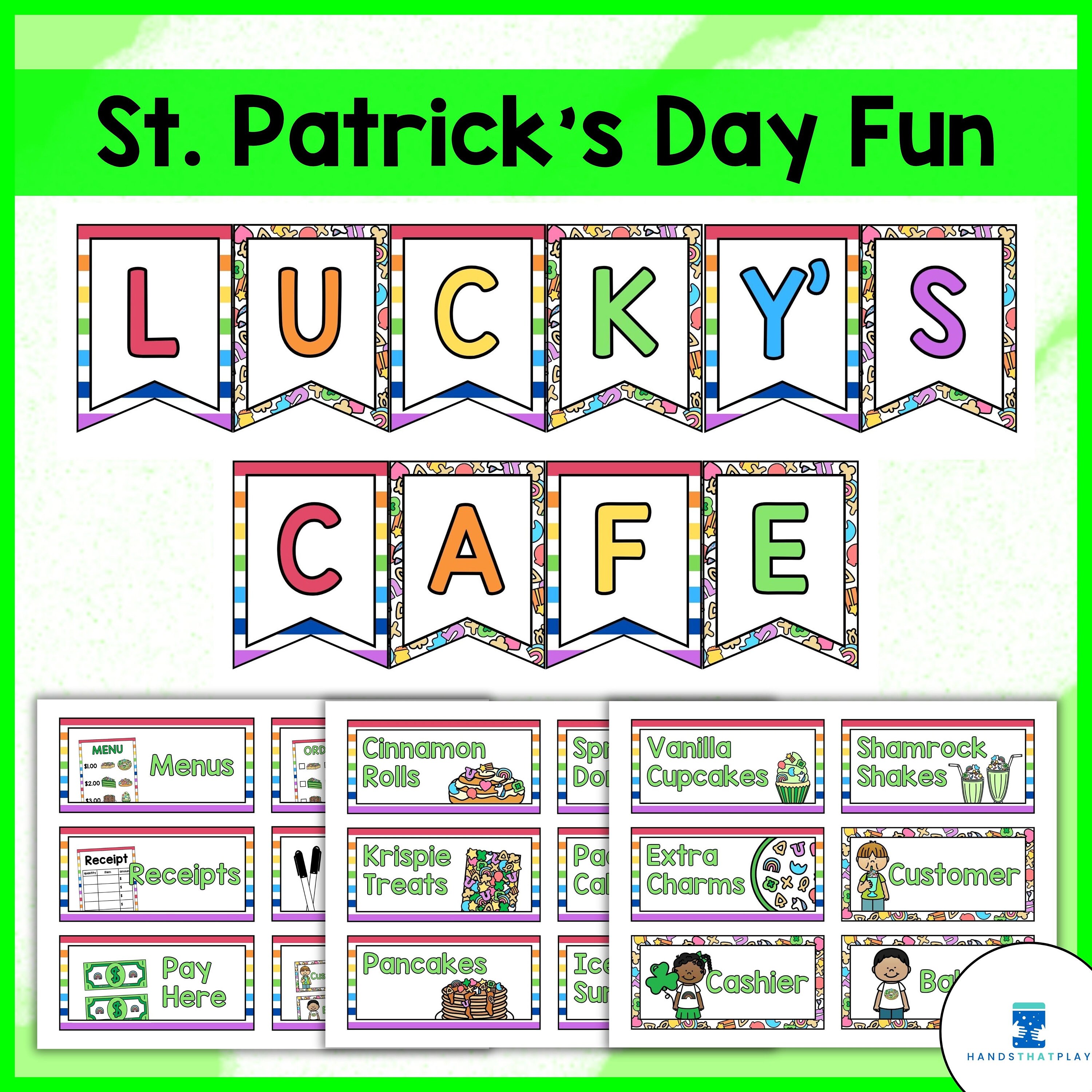 St. Patrick's Day Dramatic Play - Lucky's Cafe - Etsy