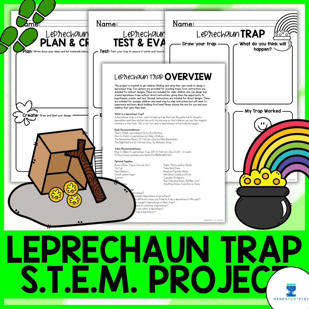 St. Patrick's Day STEM Project - Leprechaun Trap - Etsy