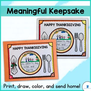 Thanksgiving Placemat Craft | Thankful Activity - Etsy