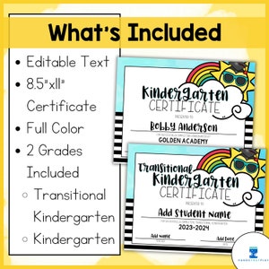 Kindergarten Graduation Bundle - Editable Invitations, Certificates ...