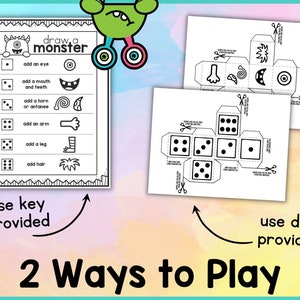 Halloween Activity - Roll and Draw a Monster - Etsy