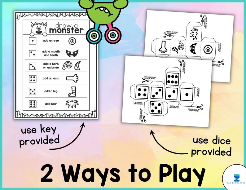 Halloween Activity - Roll and Draw a Monster - Etsy
