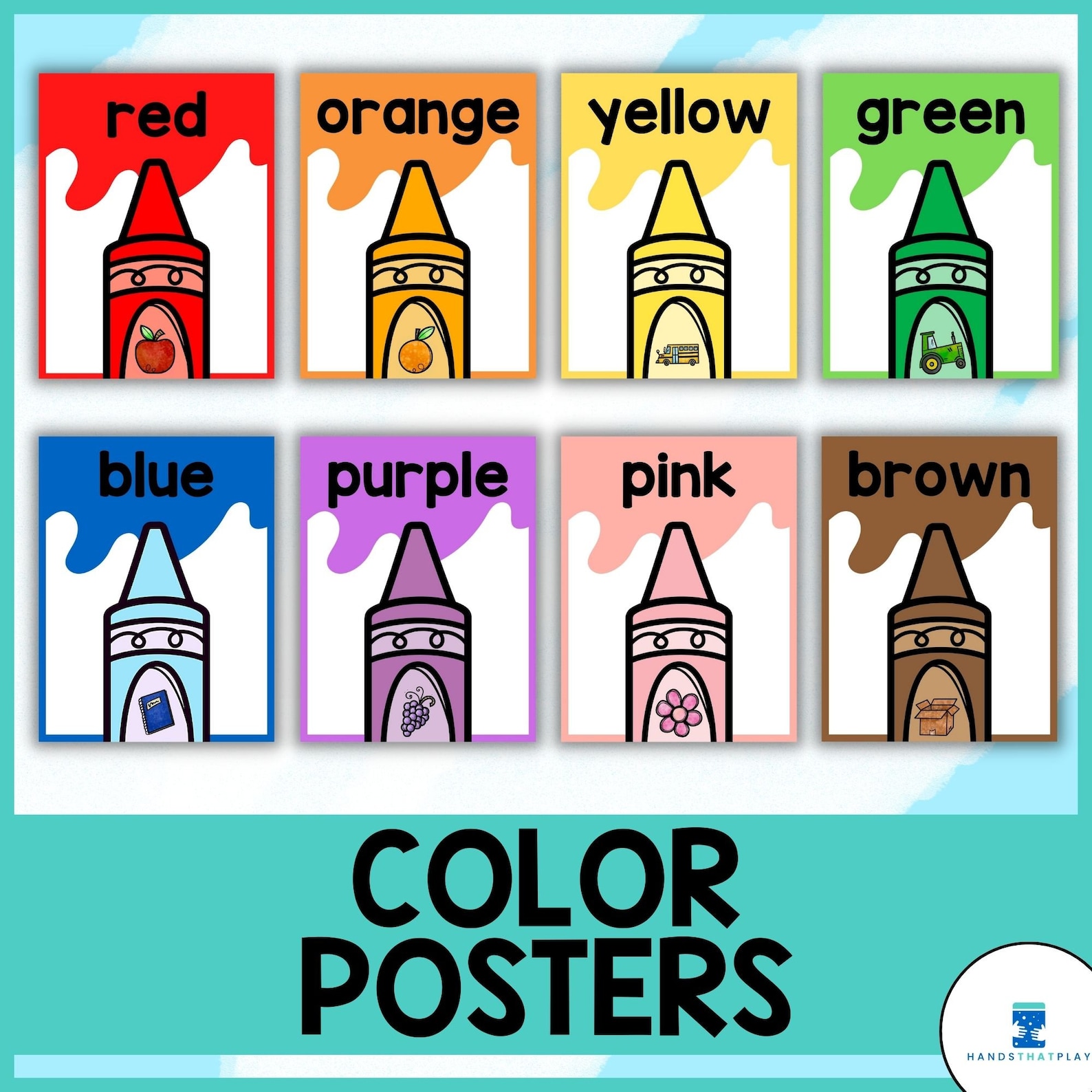 Color Posters | Rainbow Watercolors | Colorful Classroom Decor - Etsy