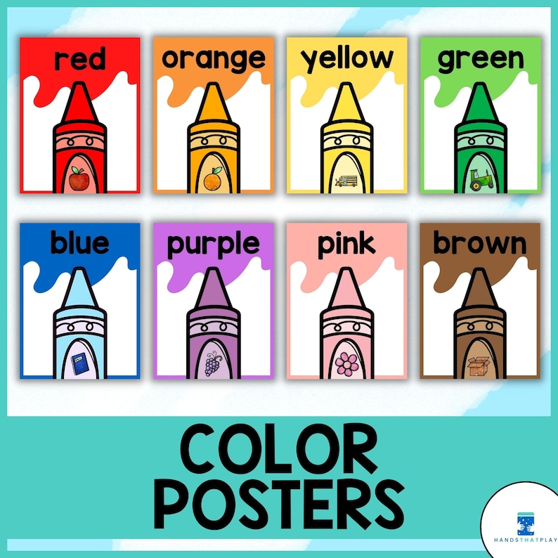 Color Posters | Rainbow Watercolors | Colorful Classroom Decor - Etsy