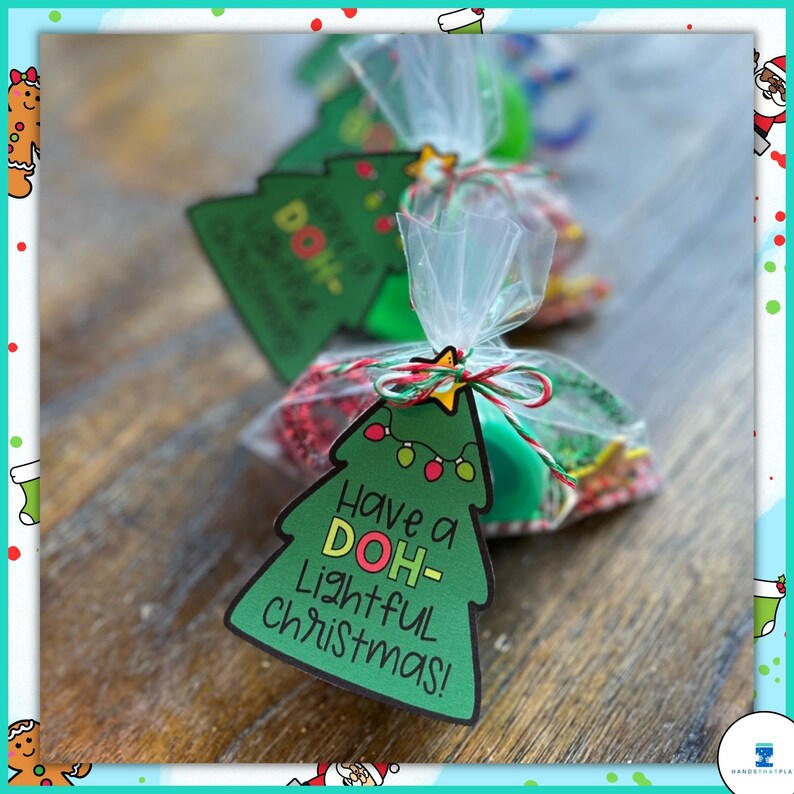 Christmas Favor Tags - Editable Doh-lightful Tree Tags - Etsy