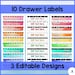 Rainbow Watercolor 10-drawer Cart Labels - Rolling Cart Labels - Etsy