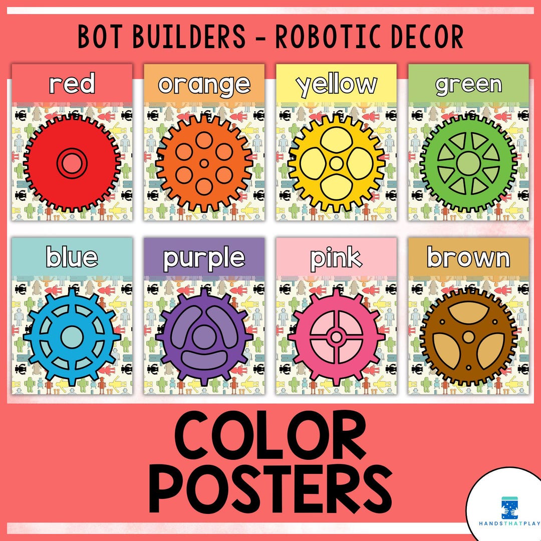 Color Posters | Bot Builders - Robot Themed | Classroom Decor - Etsy