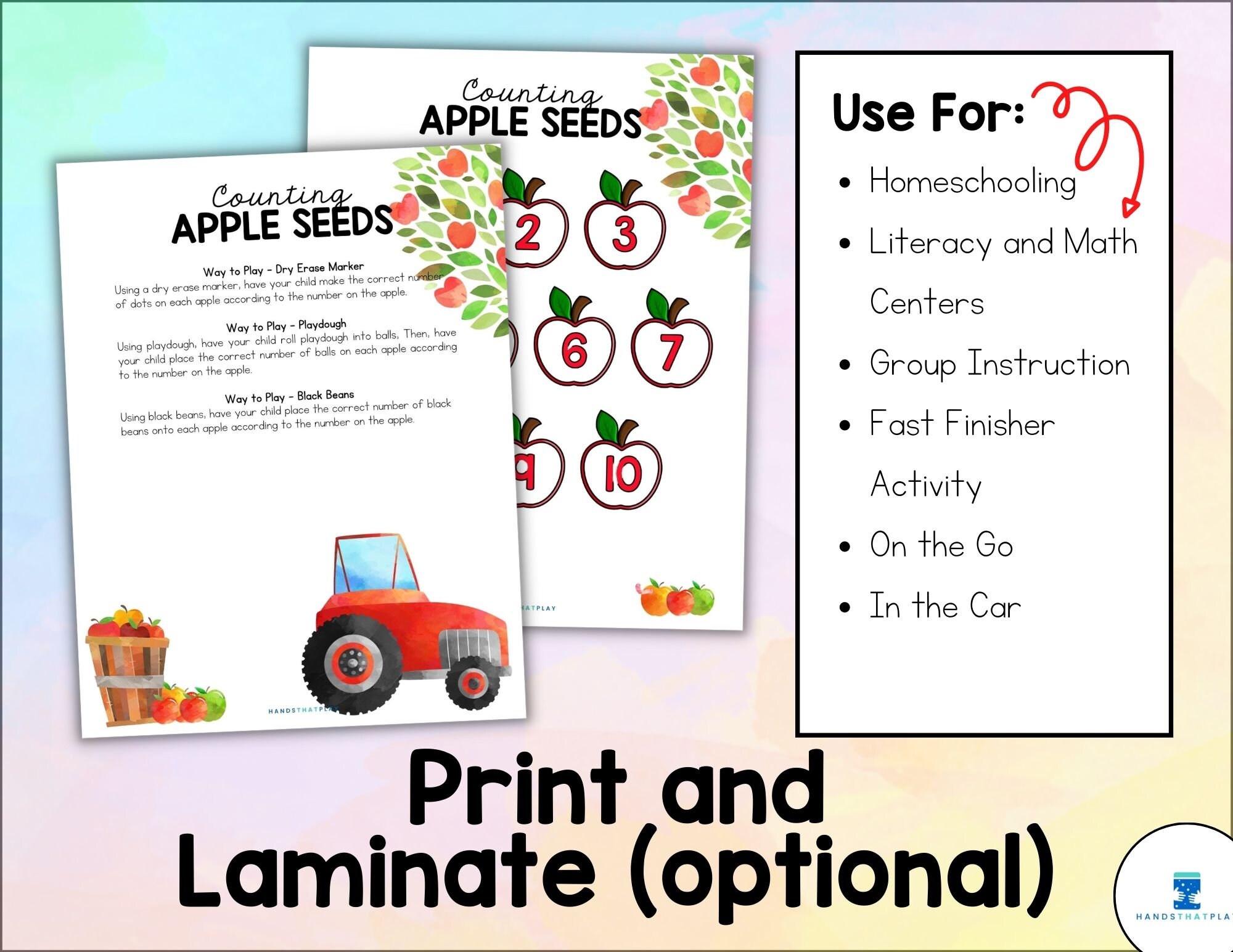 Apple Orchard Activity Pages, No-prep Preschool and Kindergarten ...