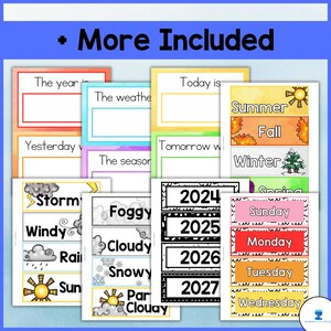 Classroom Calendar Pack | Monochrome Rainbow Pocket Chart Calendar ...