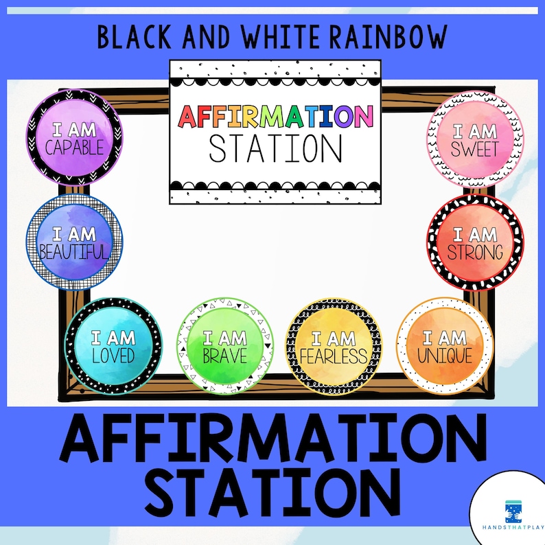 Affirmation Station | Classroom Affirmation Display | Monochrome ...