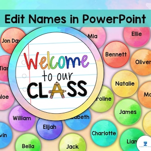 Welcome Sign Door Display - Rainbow Watercolors Classroom Decor - Etsy