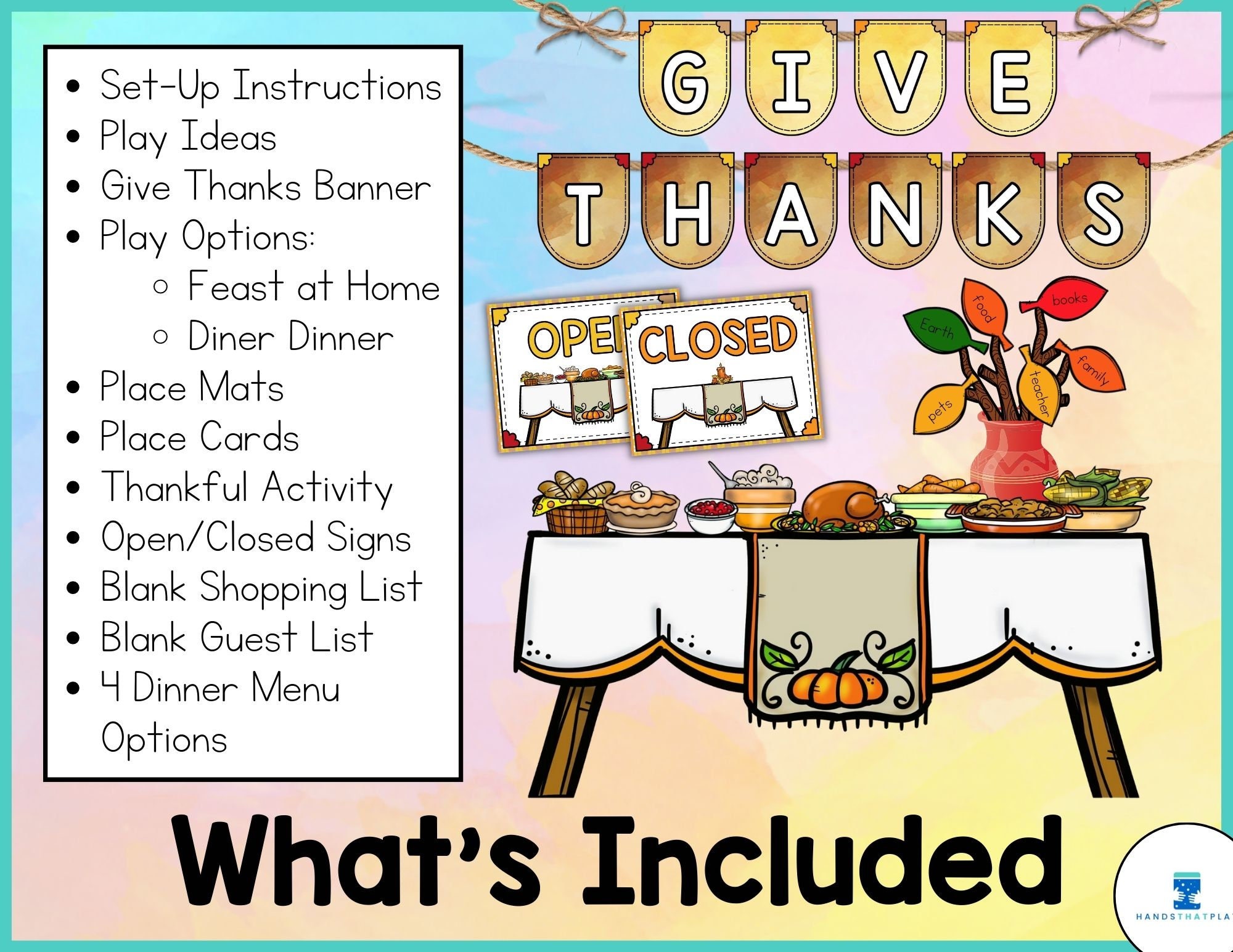 Thanksgiving Dramatic Play - Etsy