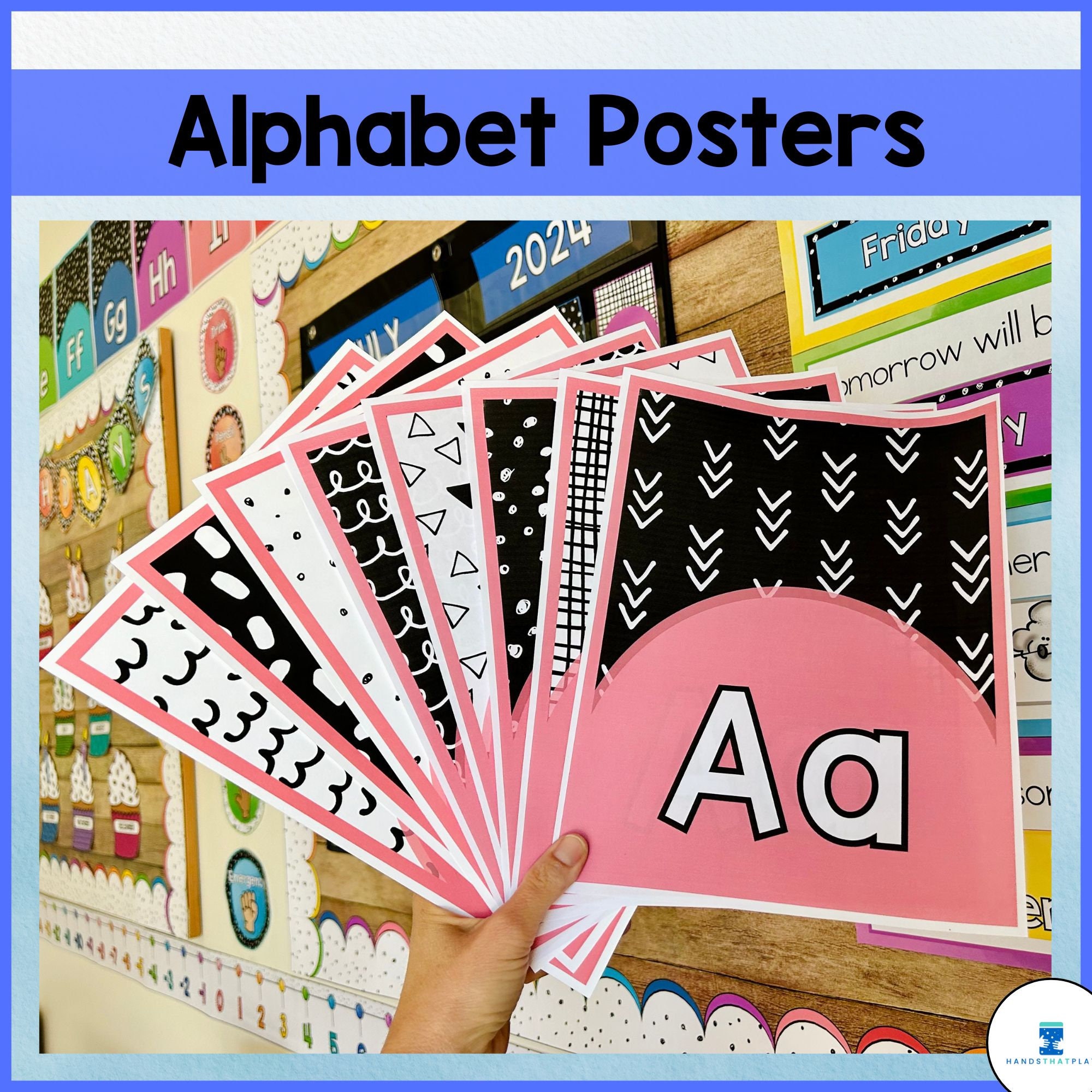 Alphabet Posters | Black and White Rainbow | Alphabet Line | Alphabet ...