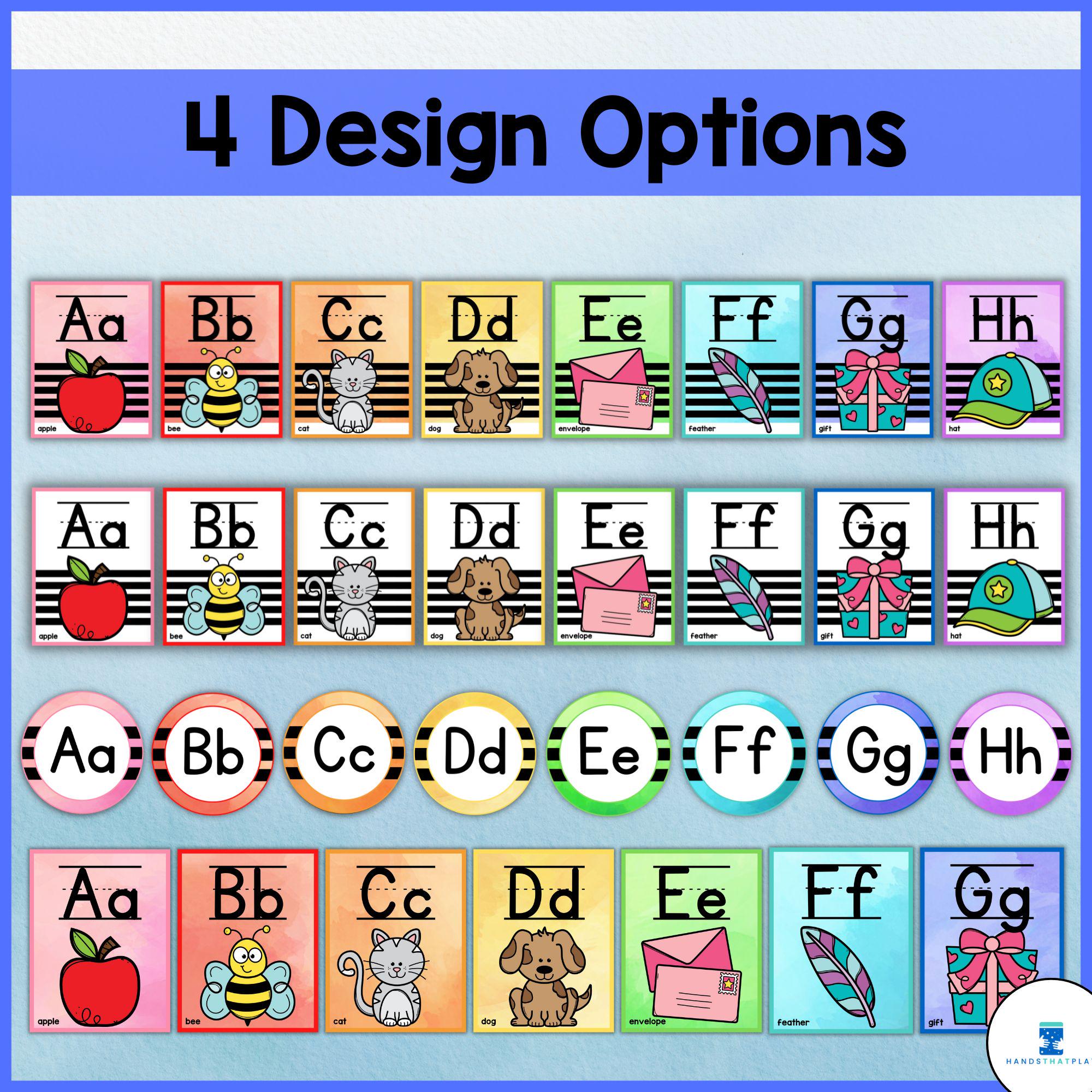 Primary Alphabet Posters | Black and White Rainbow | Monochrome ...