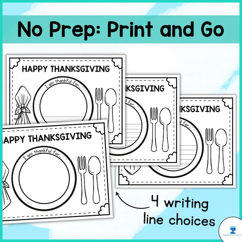 Thanksgiving Placemat Craft | Thankful Activity - Etsy