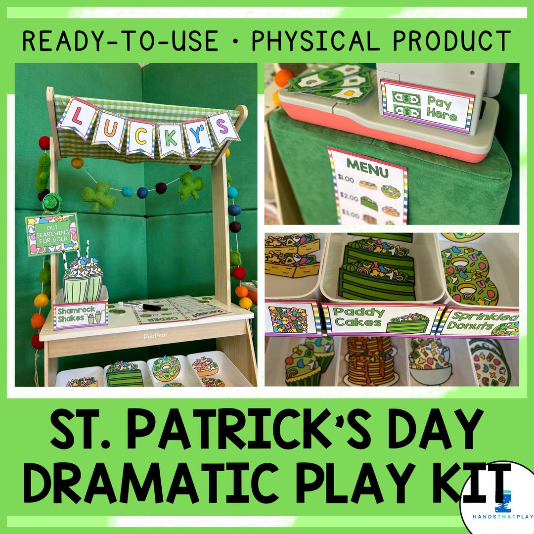 St. Patrick’s Day Dramatic Play Kit | Lucky's Cafe | Pretend Play Cafe ...