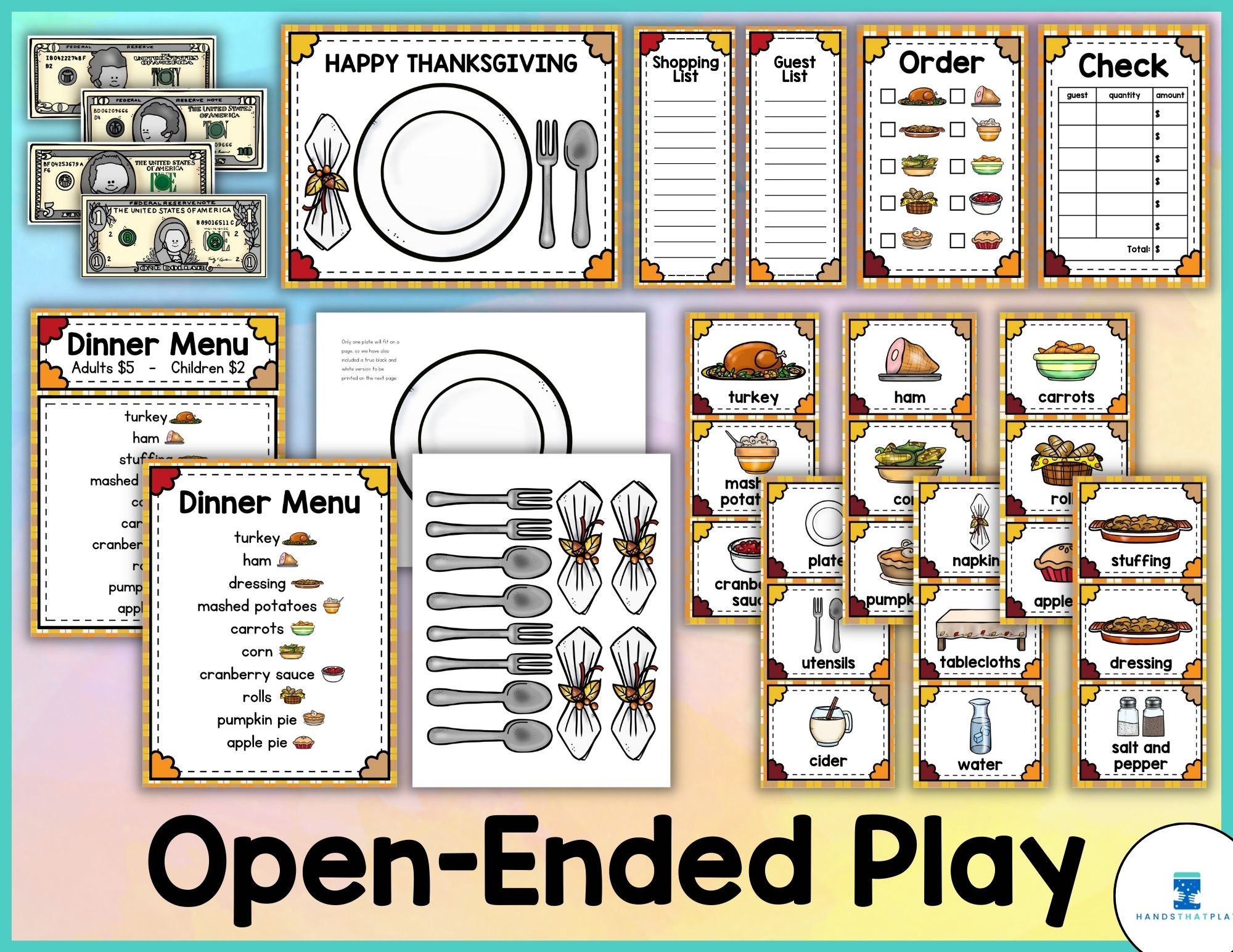Thanksgiving Dramatic Play - Etsy