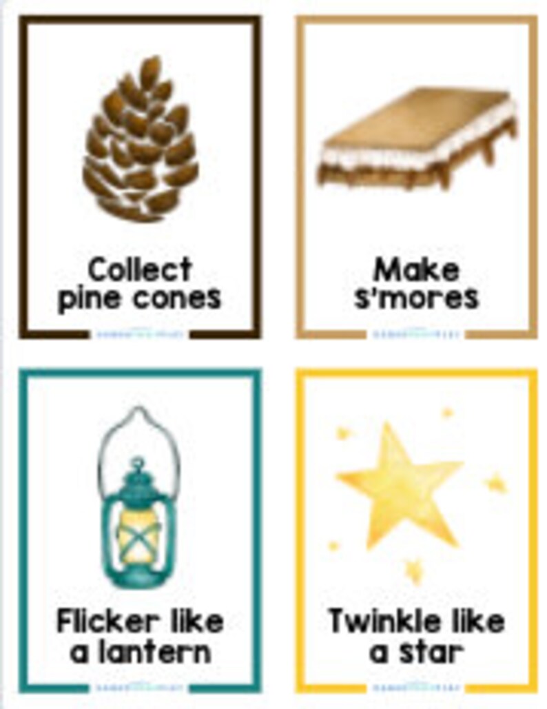 Camping Movement Cards - Etsy