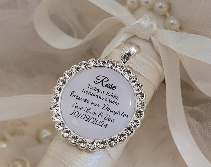Bouquet Charm, Wedding Charm for Brides. Custom Personalised Pendant ...