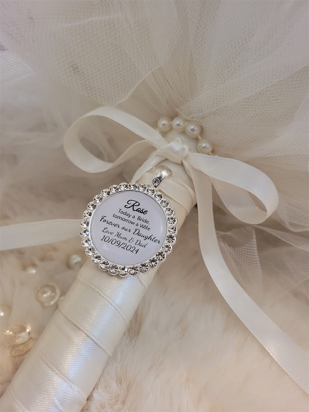 Bouquet Charm, Wedding Charm for Brides. Custom Personalised Pendant ...