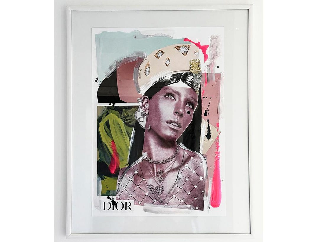 Dior A3 Handmade Original Modern Luxury Designer Fashion Collage Art ...