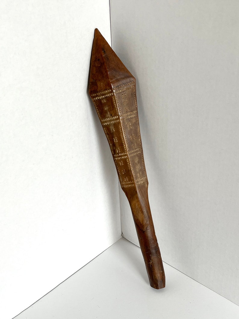 Vintage Samoan Hand Made Wood War Club, Fiji, Polynesian 17 1/2 Length ...