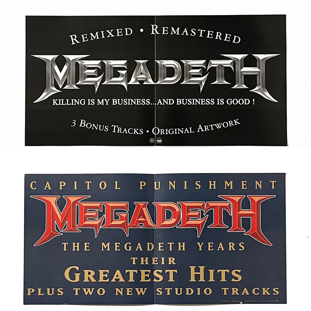 2 MEGADETH 4 Sided Album Covers Posters Killing/business, Capital ...