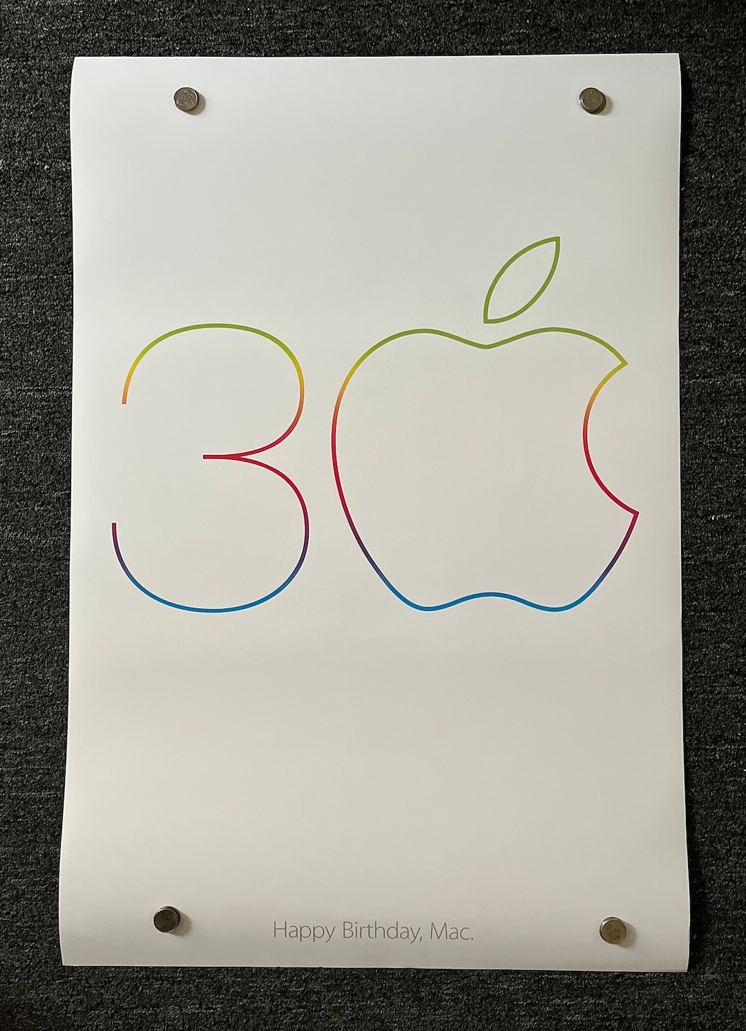 Rare Item: Official Apple "happy BIRTHDAY Mac" 30th Anniversary Poster ...