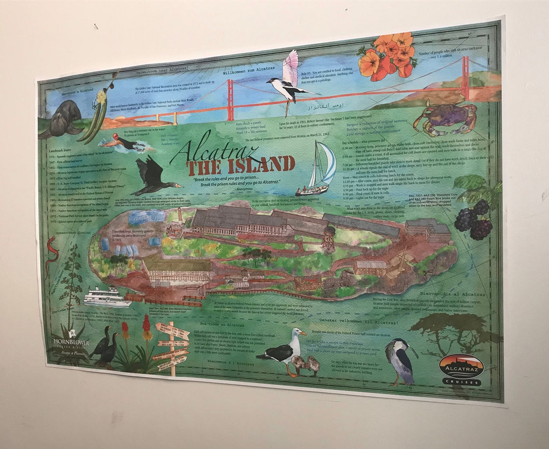 Custom Full Color ALCATRAZ ISLAND Large Poster - © Hornblower Cruises ...