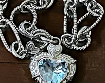 Judith Ripka Sterling Silver Amethyst Heart & Cubic Zirconia Charm ...