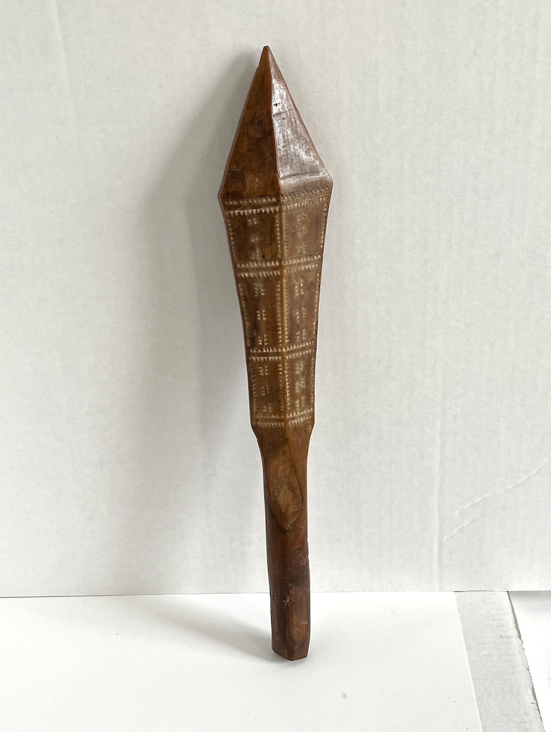Vintage Samoan Hand Made Wood War Club, Fiji, Polynesian 17 1/2 Length ...