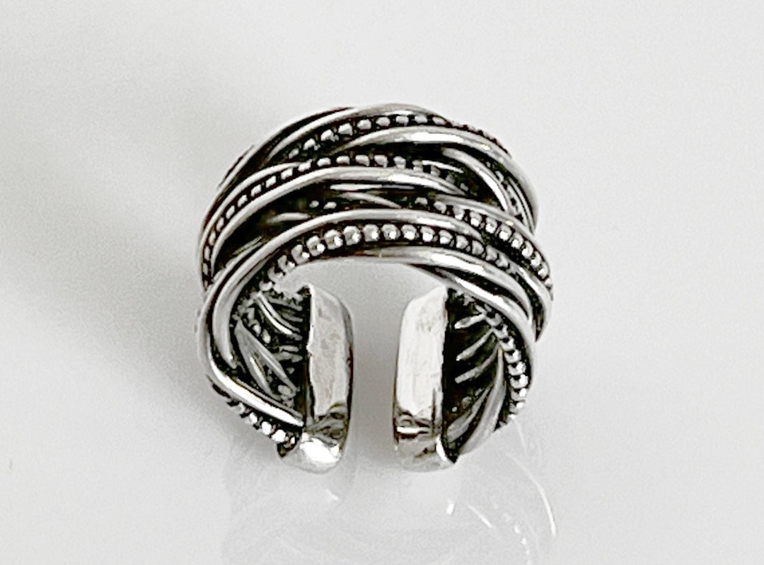 Exquisite RON RIZZO Signed VTG. Hand Made Sterling Silver Ring Size 7 ...