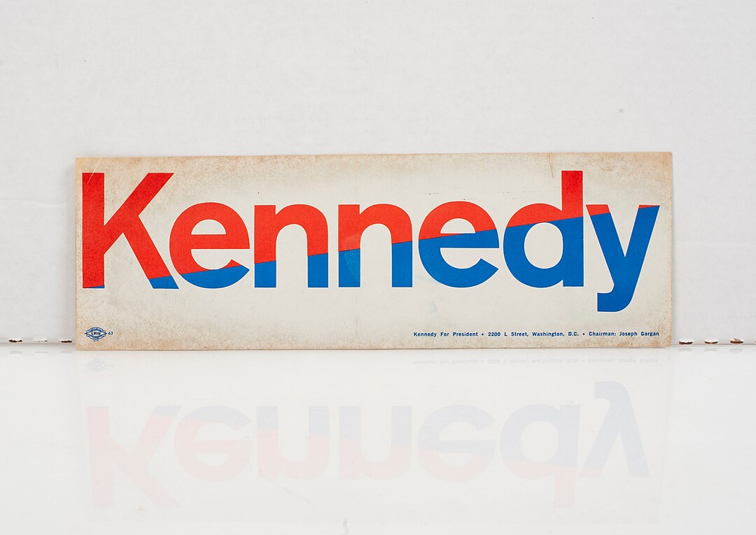 Original 1968 Robert Kennedy Presidential Campaign Bumper Sticker 11 3/ ...